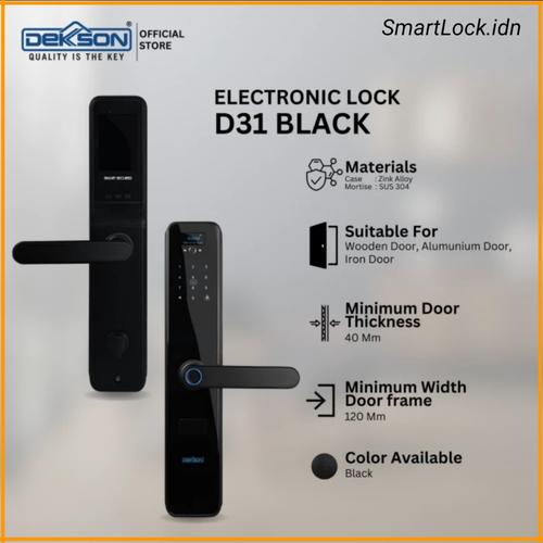 Jual Electronic Lock Dekson EL D31 Black / Handle Kunci Pintu Dekkson ...