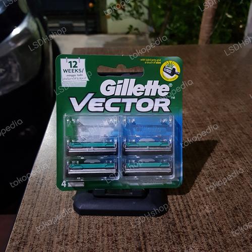 Jual Gillette Vector Isi Ulang Refill Razor Cukuran isi 4pcs / 4 pcs ...