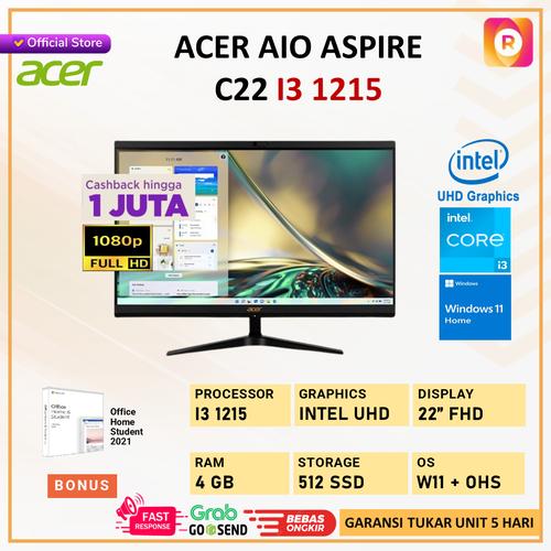 Promo ACER AIO Aspire C22 i3 1215 4GB 512GB W11 OHS 22" FHD - 4GB ...