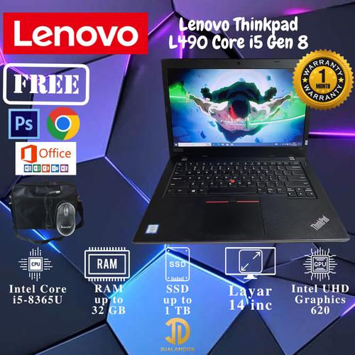 Jual Laptop Lenovo Thinkpad L490 Core i5 Gen 8 - RAM 32GB - SSD 1 TB ...