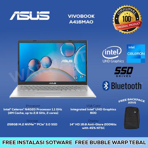 Jual ASUS A416MAO-FHD426 GREY N4020/4GB/256SSD/14"FHD/CAM/OHS/WIN11 ...