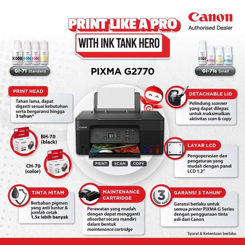 Jual Printer Canon Pixma G2770 G 2770 (Print, Scan, Copy) Gi71 CMYK ...