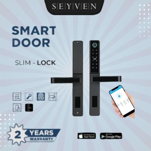 Jual Smart Slim Door Lock SEYVEN Aluminium Door Lock Smart Door Digital ...