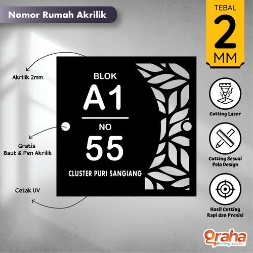 Jual Custom Nomor Rumah | Papan Nomor Rumah Motif L 16 | Cetak Print UV ...