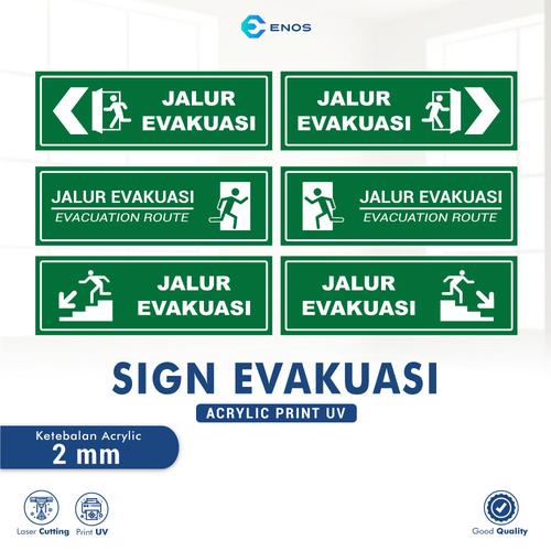 Jual Rambu / Sign Jalur Evakuasi Plat Akrilik 2mm Ukuran 30x10 ...