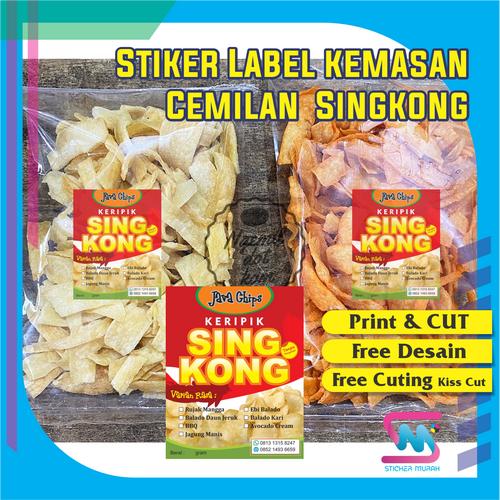 Jual Stiker Label Logo Kemasan Jualan Produk Keripik Singkong Gratis Desain Ks 01 Chromo