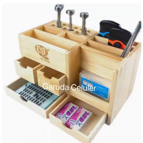 Jual Best Tool Box Kayu Penyimpanan Alat Service Hp Rak Penyimpanan ...
