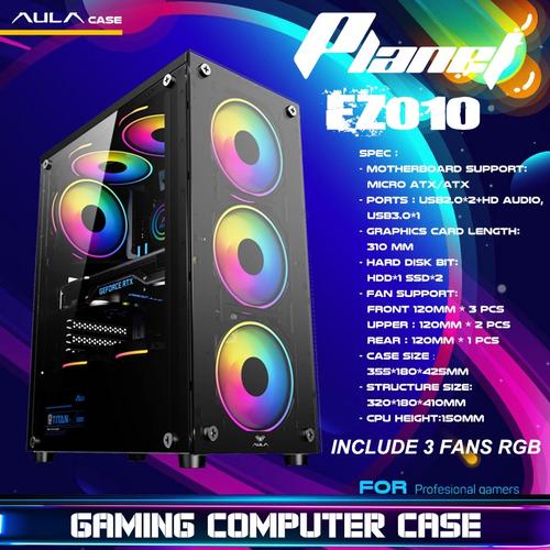 Jual Casing PC Gaming AULA PLANET FZ010 / PC Case / Case PC Gaming ...