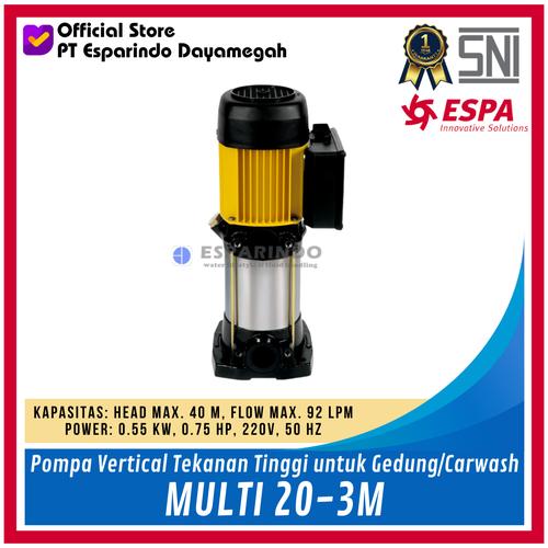 Promo ESPA Multi 20-3M Pompa Booster Vertical Multistage 3/4HP 0.55kW Spain Cicil 0% 3x ...