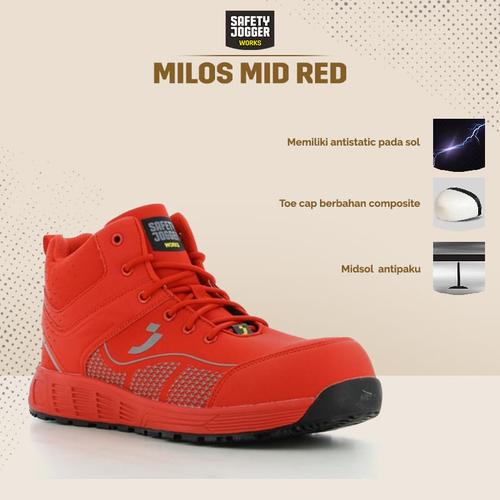 Jual Safety Jogger Milos S1P Mid Sepatu Safety Sporty ESD SRC Metal ...