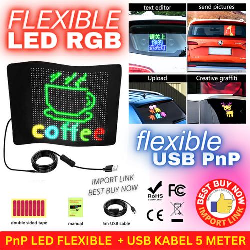 Jual LED Flexible screen lampu papan running text signboard RGB ...