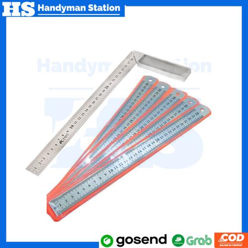 Jual Penggaris Mistar Garisan Besi Penggaris Sekolah Stainless Ruler ...