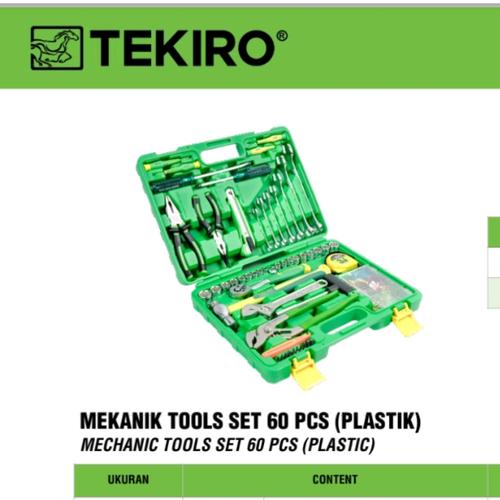 Jual TEKIRO MEKANIK TOOLS SET 60 PC SC-MT 0626 PLASTIK BOX - Jakarta Barat - SINARINDO ONLINE ...