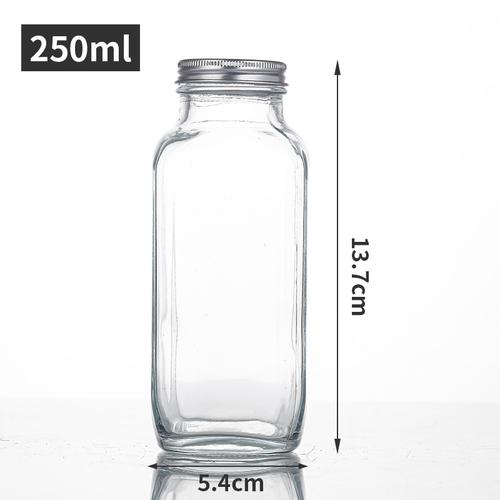 Jual Botol Kaca Kotak Food Grade French Square Glass Bottle Tutup ...