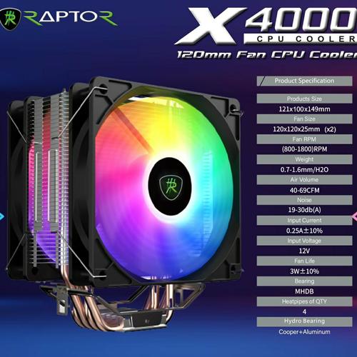 Jual CPU Cooler Raptor X4000 | Raptor X2000 RGB - X2000 - Kota Semarang ...