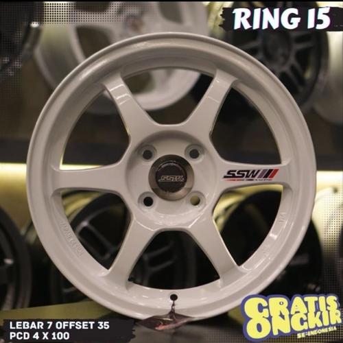 Jual velg mobil r15 TE37 SSW ORI THAILAND velg ring 15 Brio Jazz Agya ...