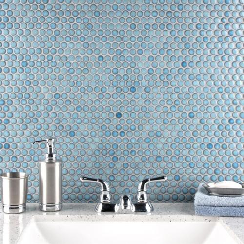 Jual Mosaic Mass Keramik Bulat Warna Biru Backsplash Kitchen Type PNR ...