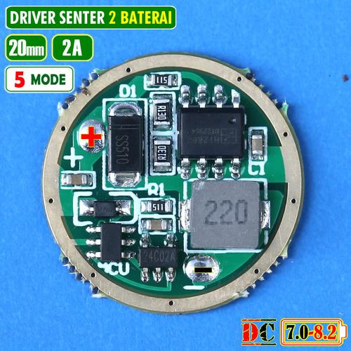 Jual Driver Senter 2 Baterai 20mm 2A Led Cree XML XPL SST Swat Taff 5 ...