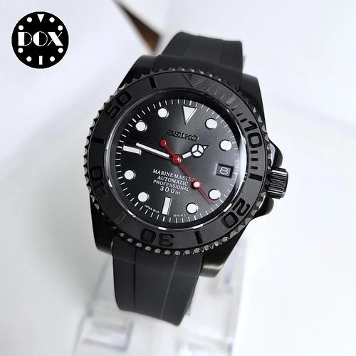 Promo Mod Seiko BLACK SUB Red Second Movement NH35 Automatic Sapphire ...