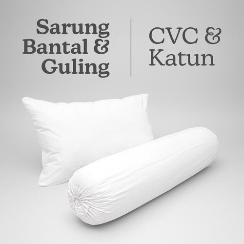 Jual Sarung Bantal Guling Putih Hotel Bahan CVC Katun Thread Count 200 144 - Katun TC 200 ...