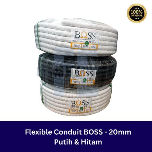 Jual Flexible Conduit BOSS 20mm - Konduit Listrik Kuat (Putih & Hitam ...