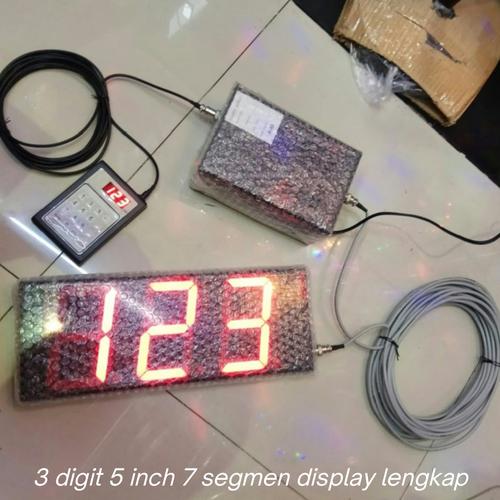 Jual angka digital 3 digit 7 segmen display led 5 inch - Set lengkap ...