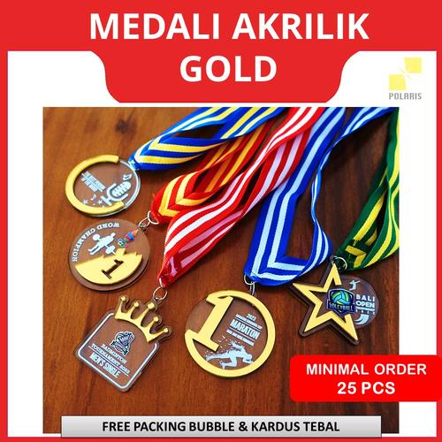 Jual MEDALI AKRILIK MIRROR GOLD CUSTOM PRINT UV MENDALI ACRYIC ...