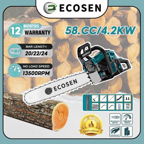 Jual Mesin Chainsaw 20/22/24Inch Potong Pohon Kayu Chain Saw 58CC 2 Tak - Hitam, 24 Inch ...