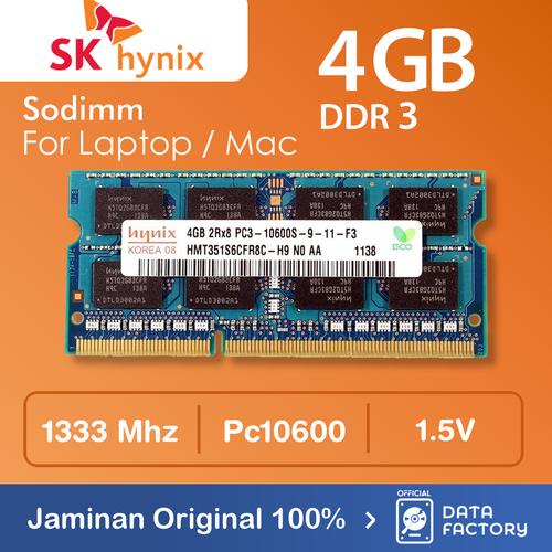 Jual RAM LAPTOP HYNIX DDR3 4GB SODIMM 1333Mhz / PC10600 DDR3 MEMORY 1.5V - Kota Surabaya - Data ...