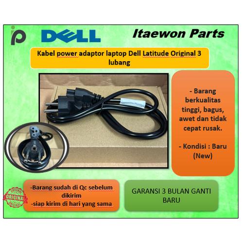 Jual Kabel power adaptor laptop Dell Latitude Original 3 lubang ...