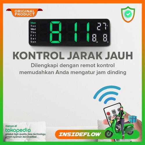 Jual Jam Dinding Digital Minimalis Multifungsi Alarm Suhu Timer With ...