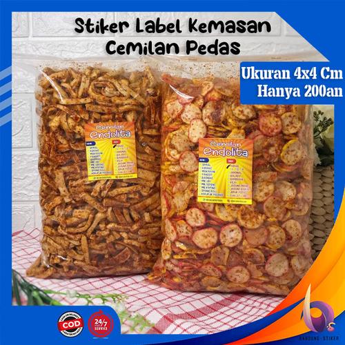 Jual Stiker Label Kemasan Makanan Snek Cemilan Pedas Cromo Vinyl Costum ...