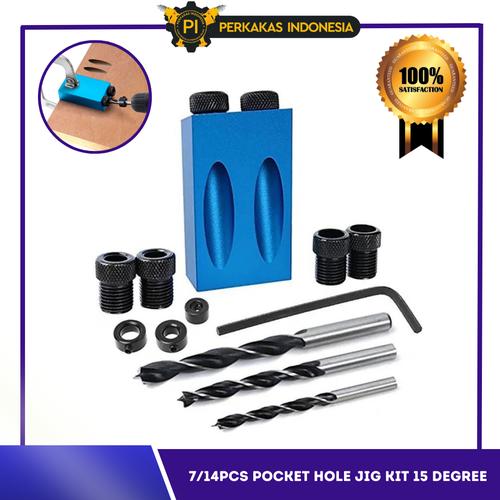 Jual Mini Pocket Hole Jig Kit SET Mata bor Stopper spt KREG 2 Lubang ...