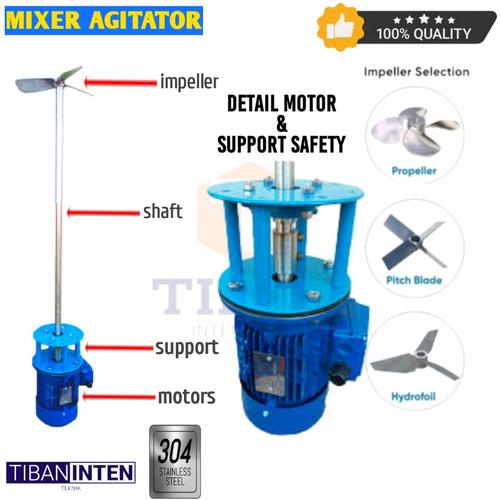 Jual Mixer agitator kimia SS304 0,37KW 0,5HP 3PH 2P Agitator Mixer ...