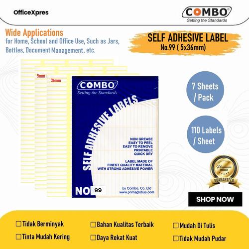 Jual Stiker Label No.99 5x36mm / Self Adhesive Labels No.99 / Label ...