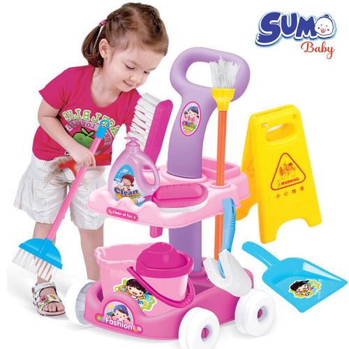 Promo Mainan Anak Perempuan Cleaning Set Sapu Pel Troli Bersih Rumah ...