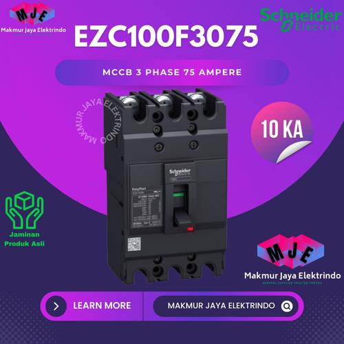 Jual Mccb 3 Phase 75 Ampere EZC100F 3P 75A 10 kA 3 Pas 75 Amper ...
