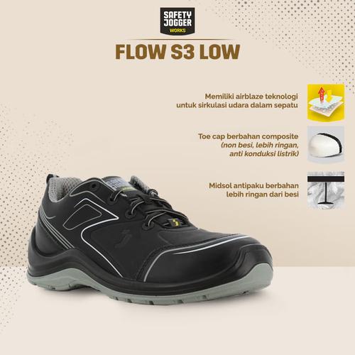 Promo Sepatu Safety Jogger FLOW S3 LOW / Sepatu Proyek Black Grey - 44 ...