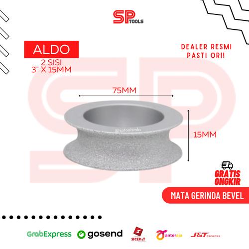 Jual MATA GERINDA PINGGUL PINGGIR BEVEL GRANIT DIAMOND 3" 15MM 2 SISI ...
