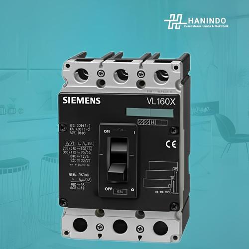 Jual MCCB 3P 63A 70kA VL160X VL160XH 3VL1706-2DD33-0AA0 Siemens Bekas ...