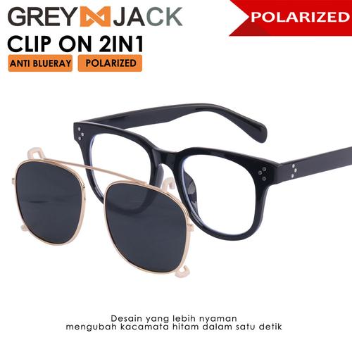 Jual Grey Jack Kacamata ClipOn 2in1 Free Lens Polarized Kotak TR+Metal 9177 - Jakarta Barat ...
