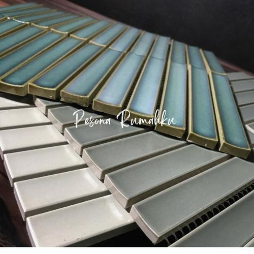 Jual Venus Pottery Striped Concave Olive - Mozaik Keramik Dinding Rumah ...