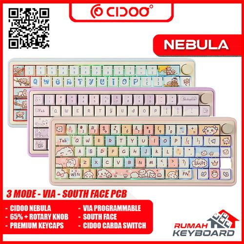 Promo MECHANICAL KEYBOARD - CIDOO NEBULA - 65% - VIA - SOUTH - 3 MODE ...