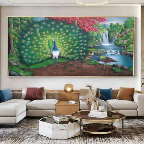 Jual lukisan merak aesthetic tekstur modern ukuran 225×150 cm - 80×150 ...