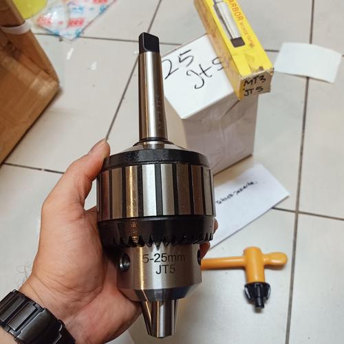 Jual kepala bor 25mm jt5 set asbore mt3 sanou / Chuck drill sanou 25mm ...