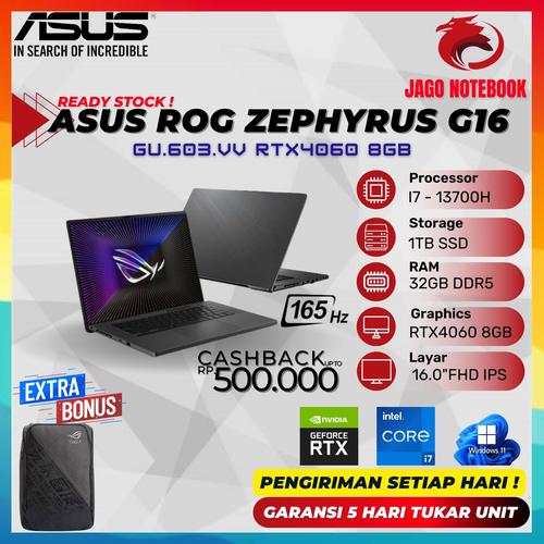Promo Asus ROG Zephyrus G16 GU603V RTX4060 8GB i7 13620H 32GB 1TB 16 ...