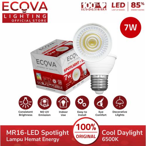 Jual ECOVA Lampu LED MR16 Spotlight 7W E27 7 Watt - Putih 6500K - Kota ...