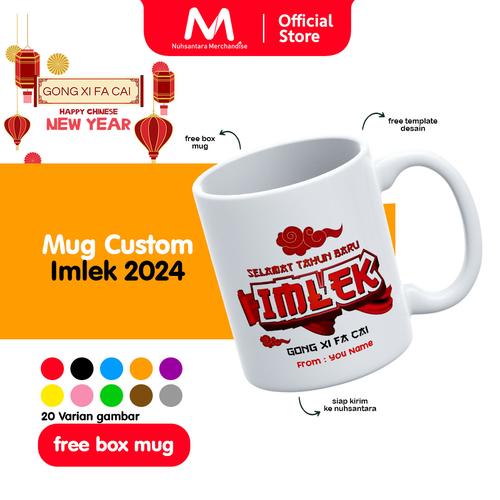 Promo CETAK MUG IMLEK 2024 TAHUN NAGA / GELAS GONG XI FA CAI / HAMPERS ...