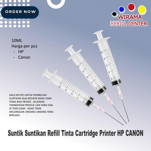 Jual Suntik Suntikan Refill Tinta Cartridge Printer HP CANON - Kota ...