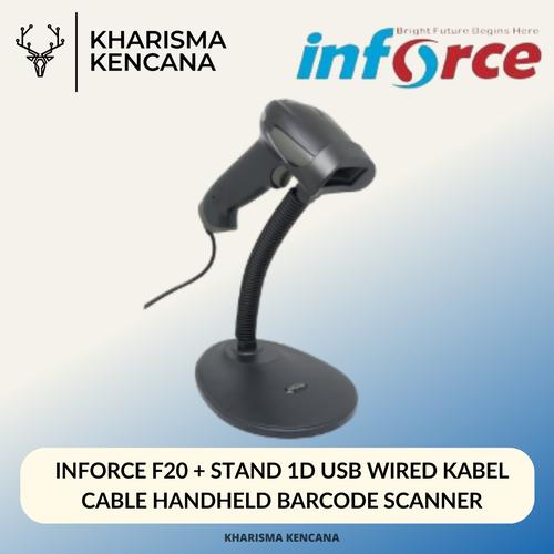 Jual INFORCE F20 + STAND 1D USB WIRED KABEL CABLE HANDHELD BARCODE ...